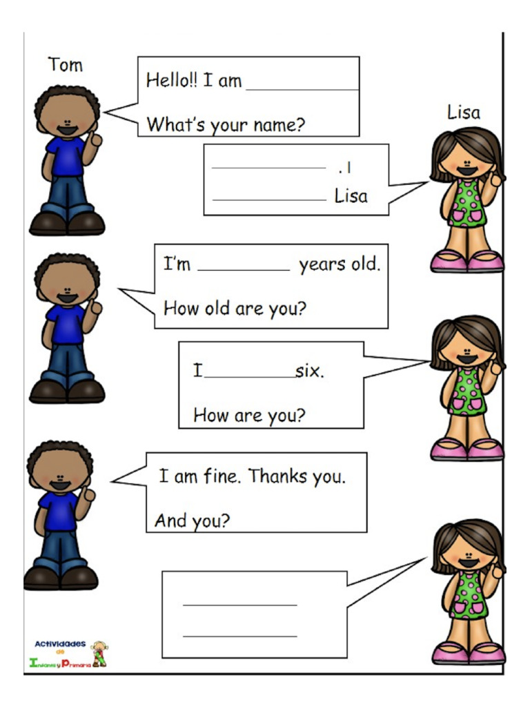 Conversation Inglés 4to Grado | PDF