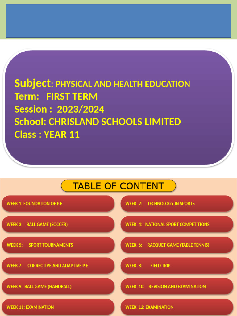 Phe Year 11 1st Term Phe Mms | PDF | Table Tennis | Sports