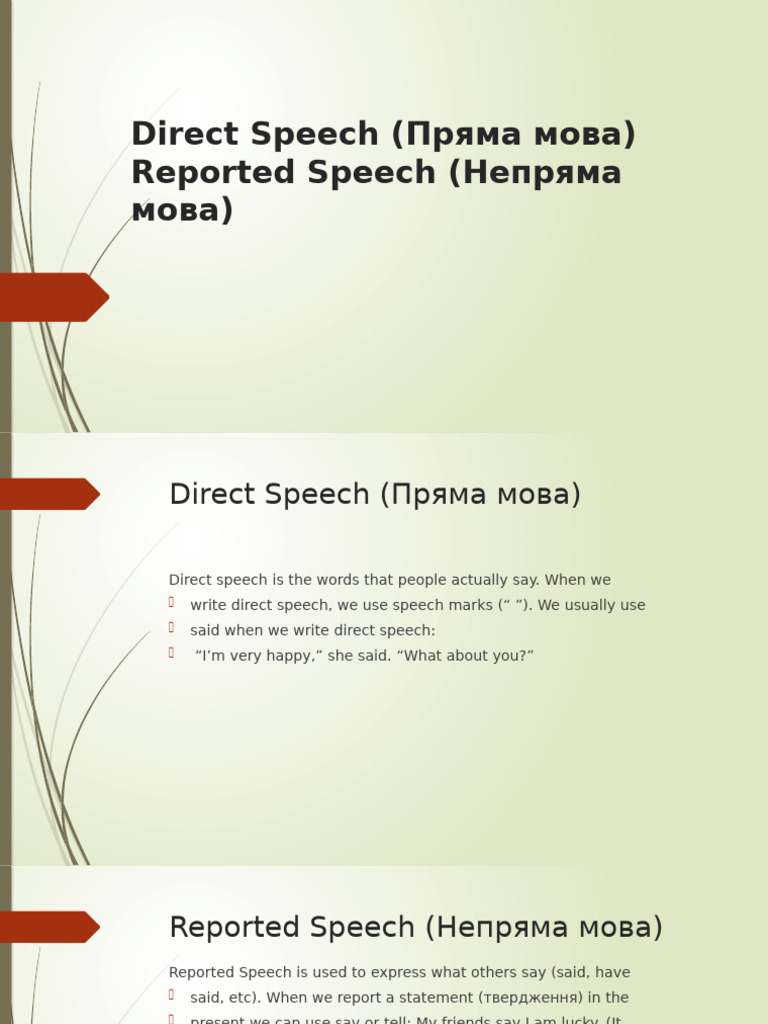 Direct Speech | PDF