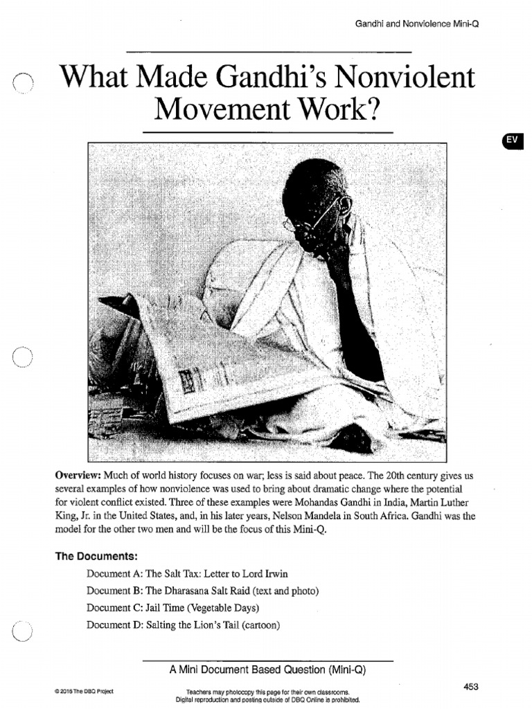 Student Gandhis and Nonviolence With Questions | PDF