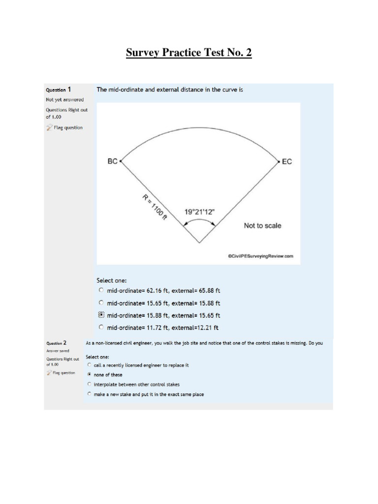 Survey Practice Test 2 Guide | PDF