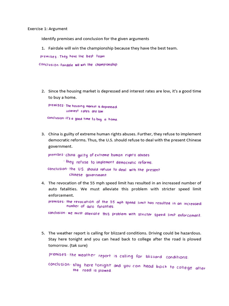 Analyzing Arguments: Premises and Conclusions | PDF