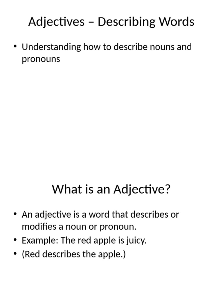 Adjectives Presentation | PDF