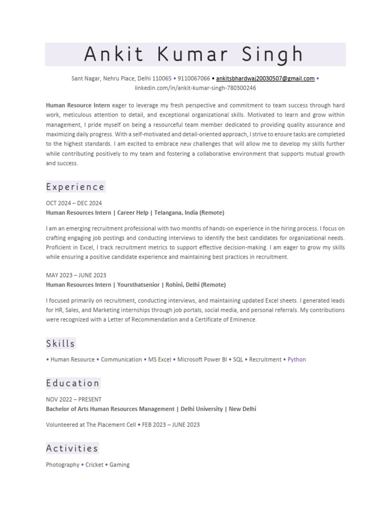Ankit resume | PDF