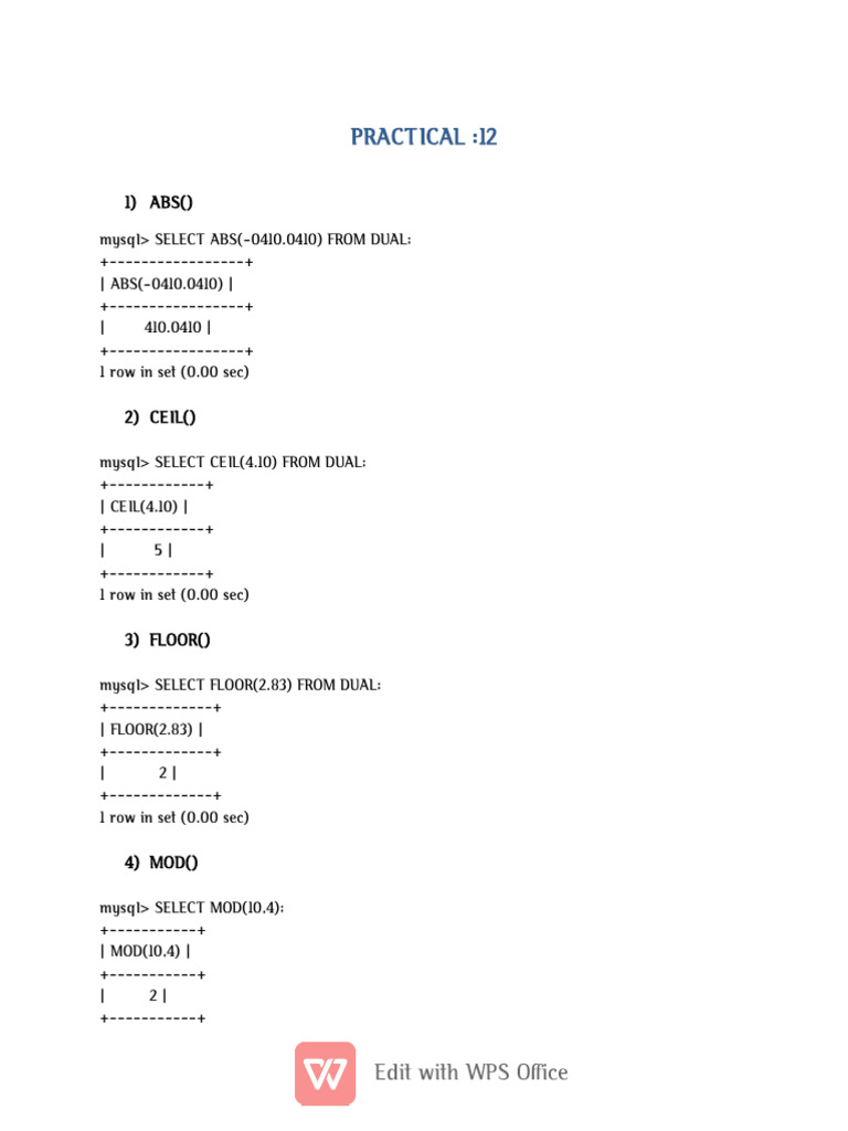Practical 12 DBMS | PDF