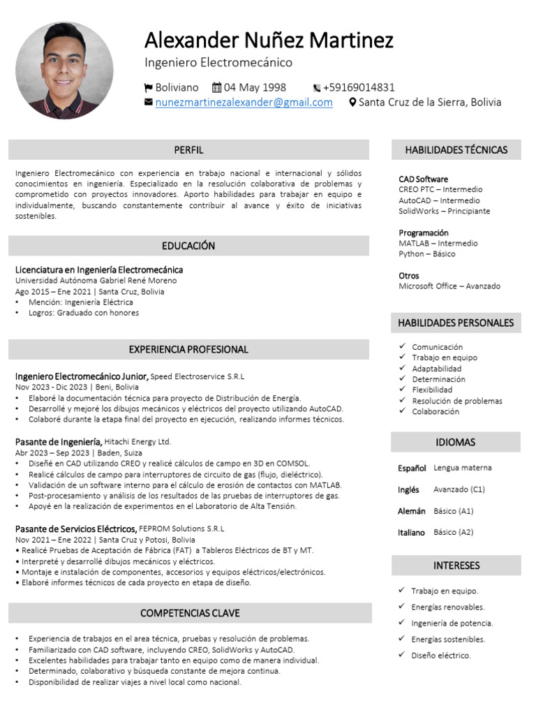 Alexander Nuñez Martinez CV | PDF | Diseño asistido por ordenador ...