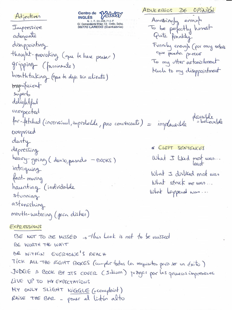 Review Vocabulary_ C1 Advanced | PDF