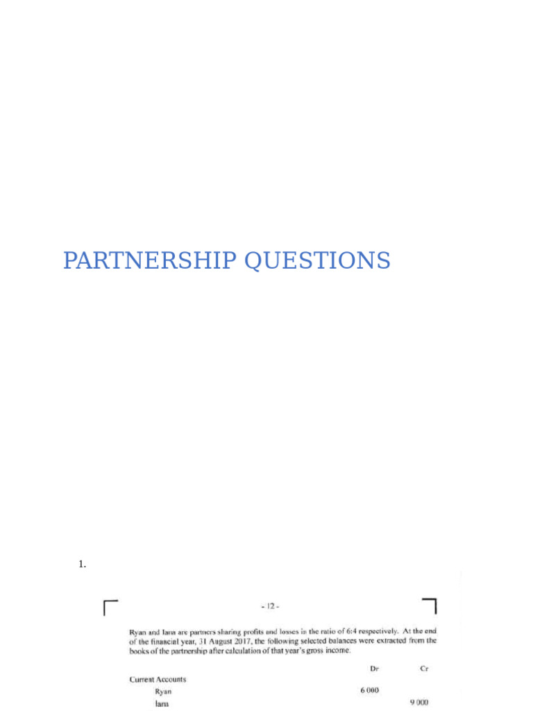 Partnership Questions | PDF