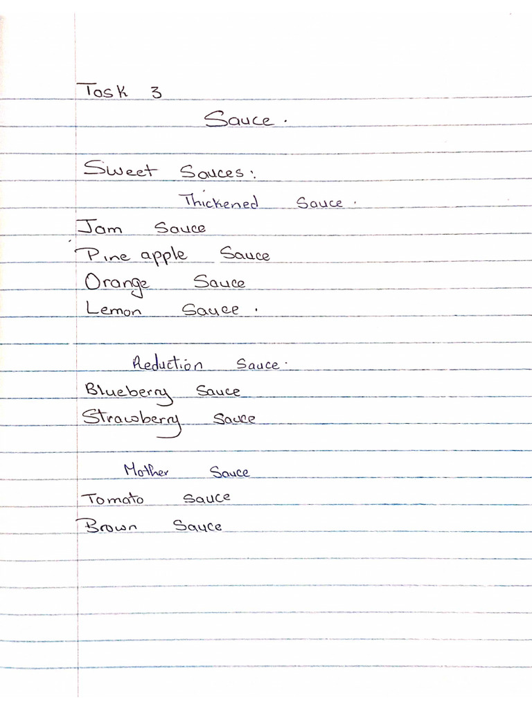 Task 3 Sauces | PDF
