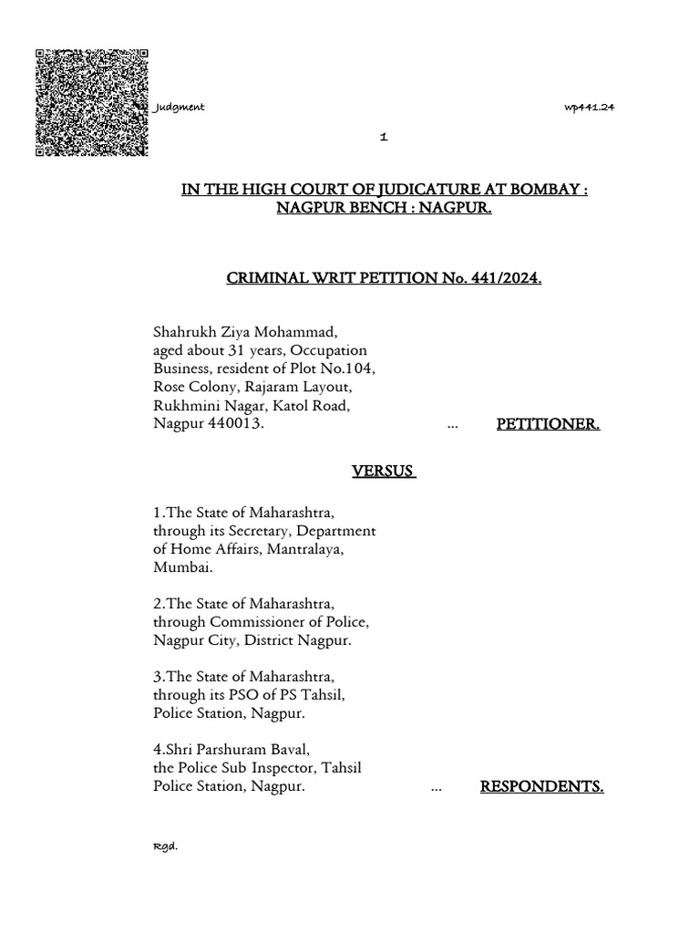 Writ Petition (Criminal) | PDF | Bail | Mandamus