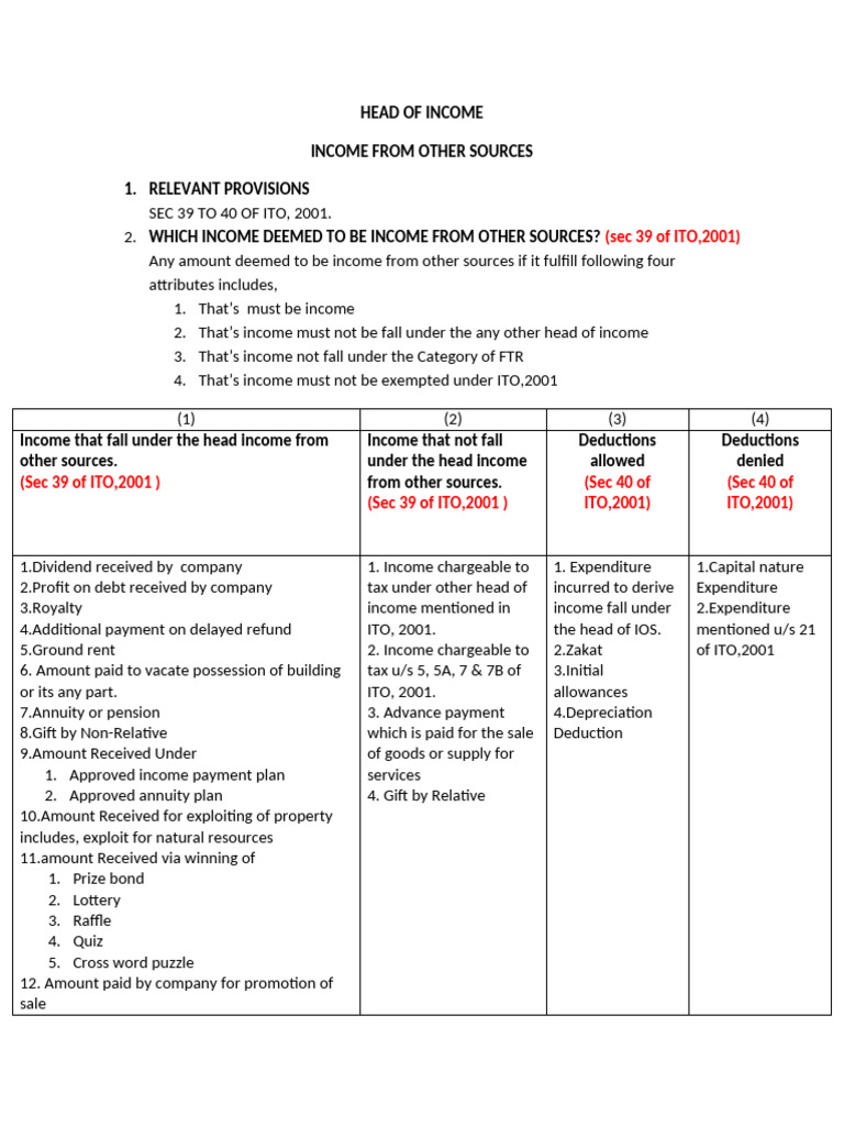Income From Other Sources | PDF | Expense | Tax Deduction