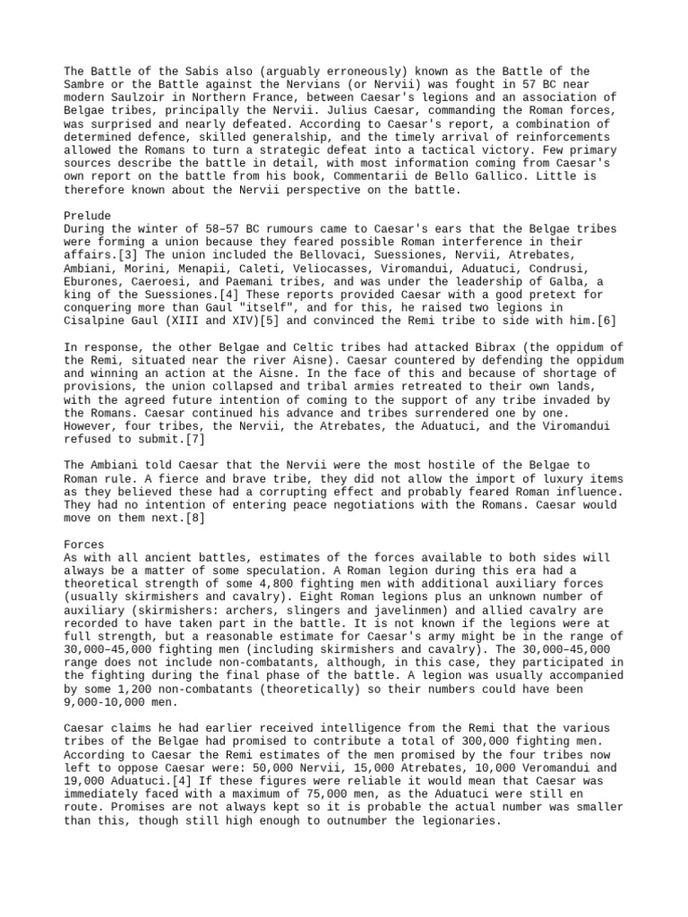 battle of sabis | PDF | Gaul | Ancient Peoples