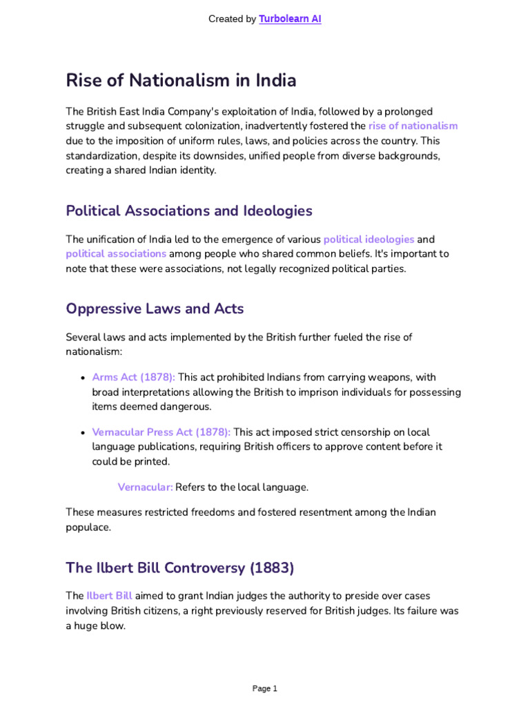 Ilbert Bill and Indian Nationalism Rise | PDF | British Raj | Nationalism