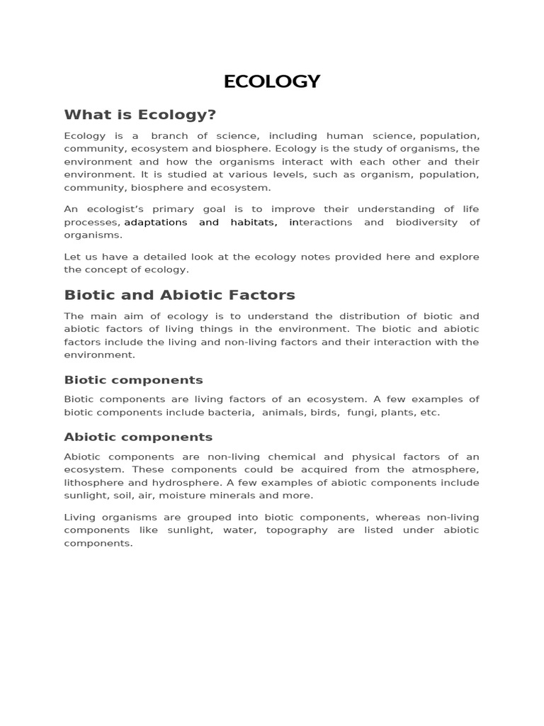 What Is Ecology? | PDF | Ecology | Ecosystem