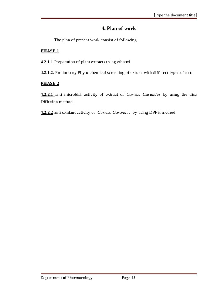 4.plan of Work | PDF