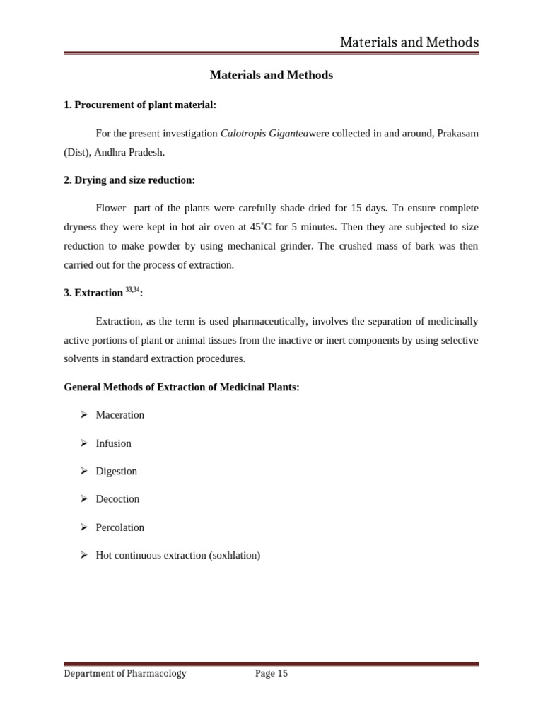 Extraction Methods for Calotropis Gigantea | PDF | Distillation ...