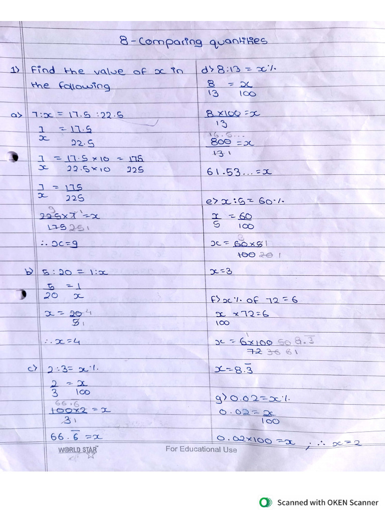 Grade 8th Comparing Quantities 1 | PDF