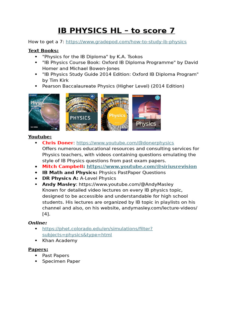 Scoring 7 in IB Physics HL Guide | PDF