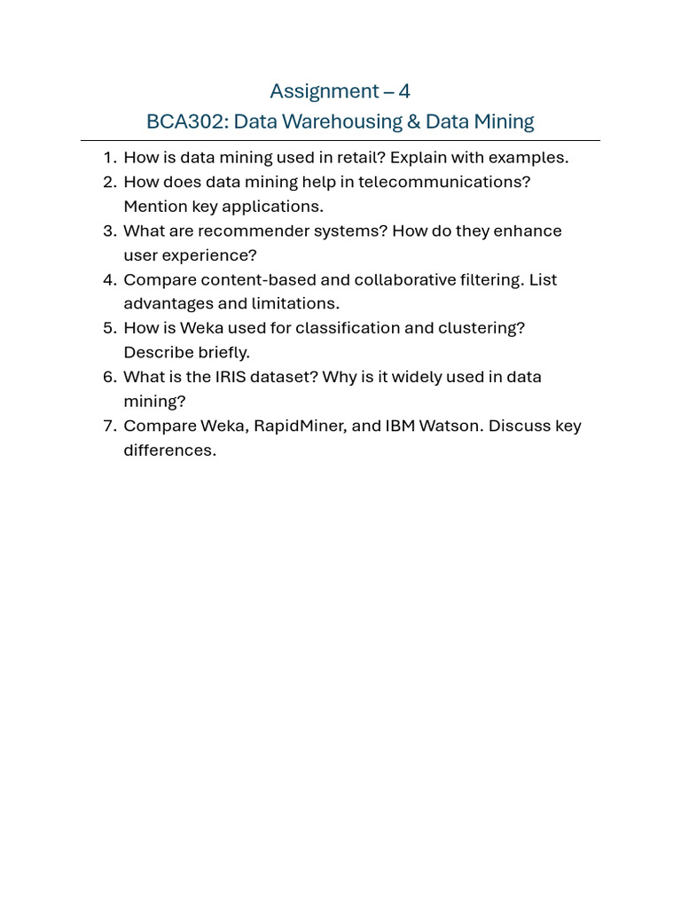 Assignment - 4 DWH & DM | PDF