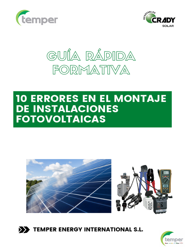 TEMPER - 10 Errores FV | PDF | Fotovoltaica | Tornillo