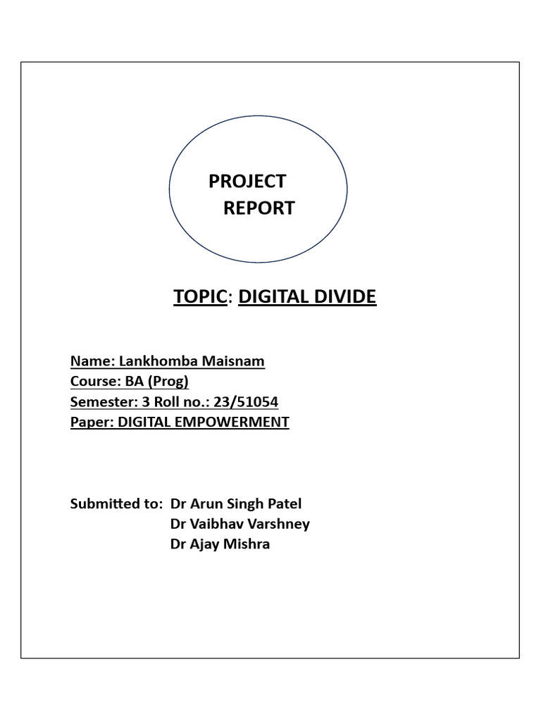 project on digital divide | PDF | Poverty | Poverty & Homelessness