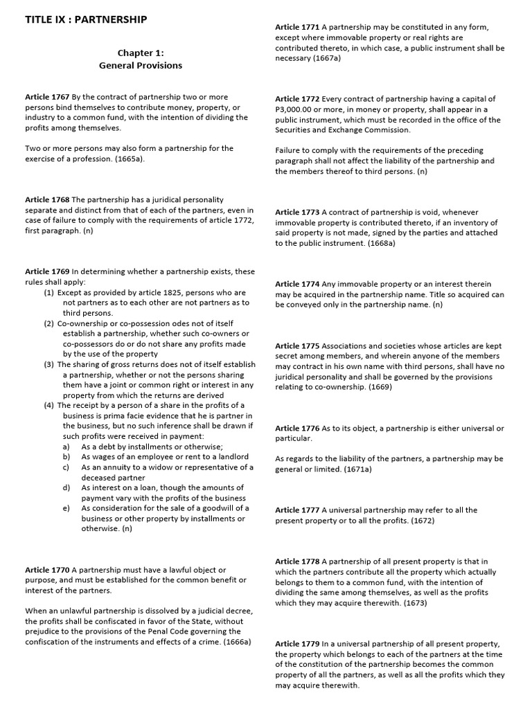 partnership & corporation article:sections | PDF | Partnership ...