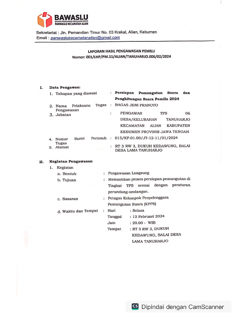 FORM A 1 TPS 6 Bagas Jeni Pranoto | PDF