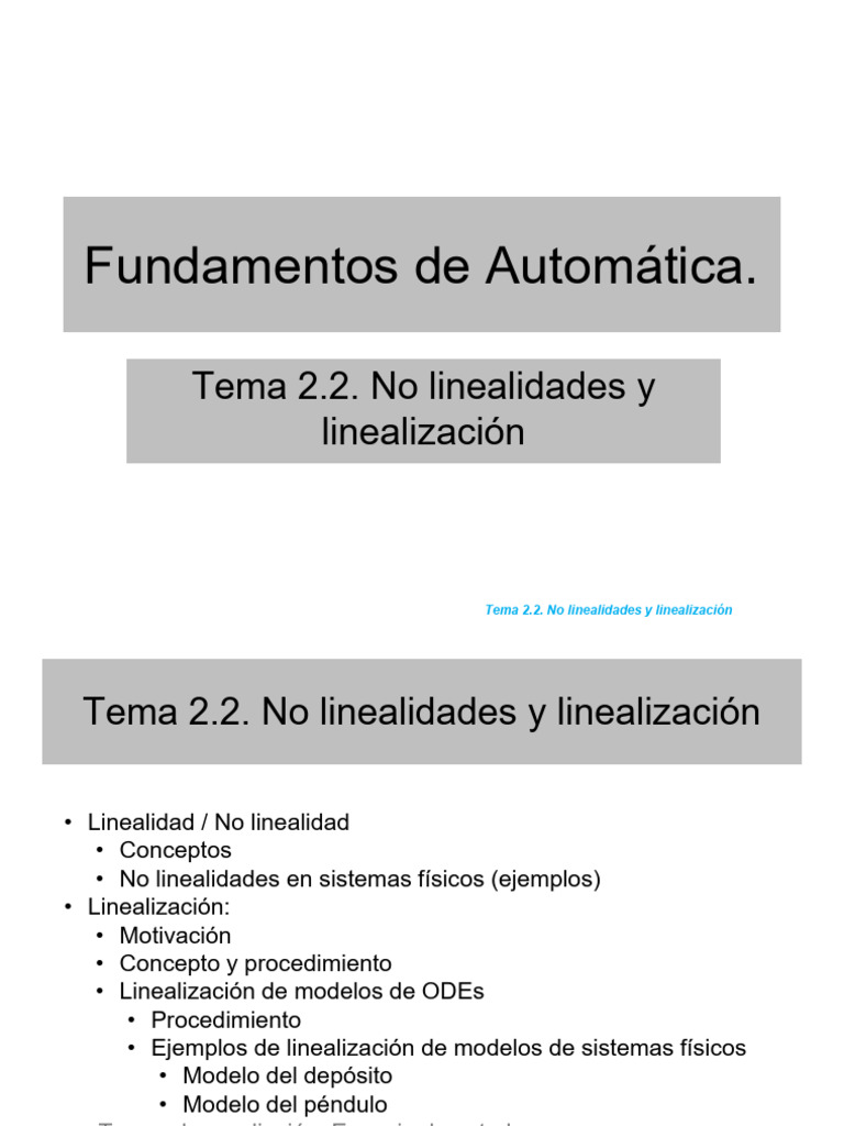 T2.2 No Linealidades y Linealización 24-25 Pepcan v00 | PDF | Sistema ...