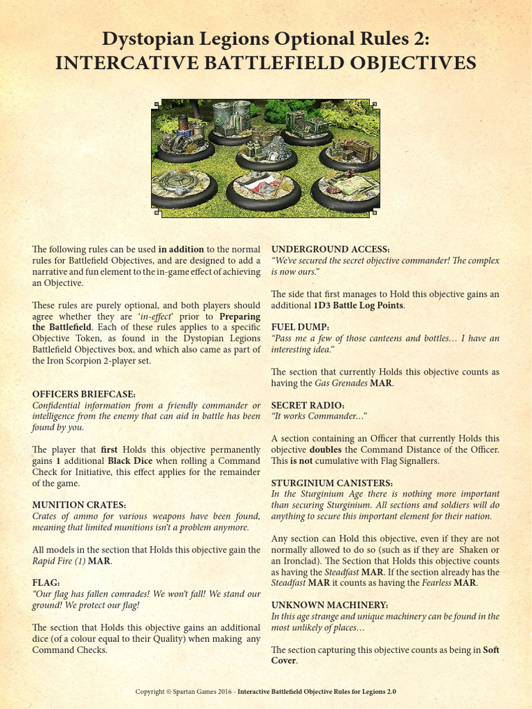 Interactive Battlefield Objectives Rules | PDF | Military