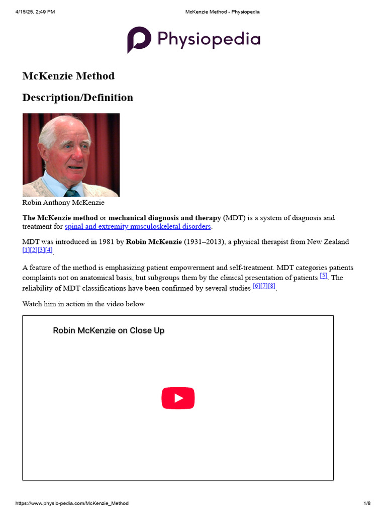 McKenzie Method for Back Pain Relief | PDF | Low Back Pain | Back Pain