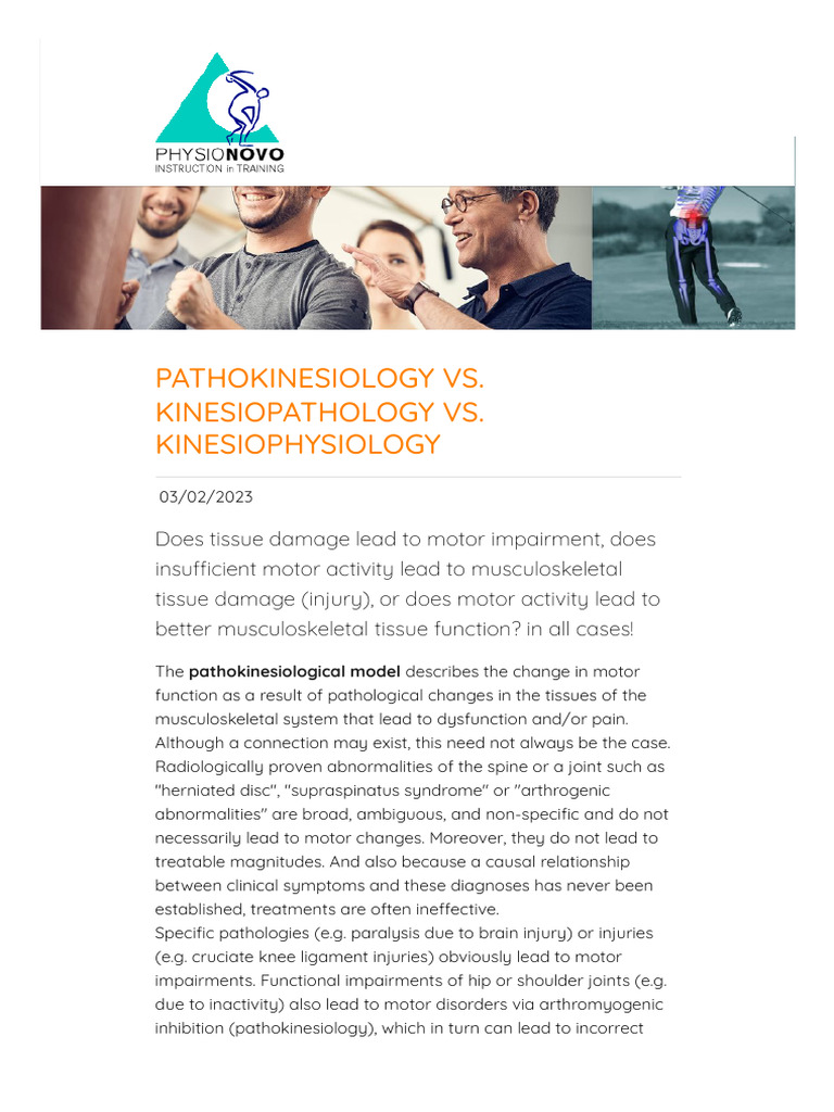 Pathokinesiology vs. Kinesiopathology vs. Kinesiophysiology - Physionovo | PDF | Human ...