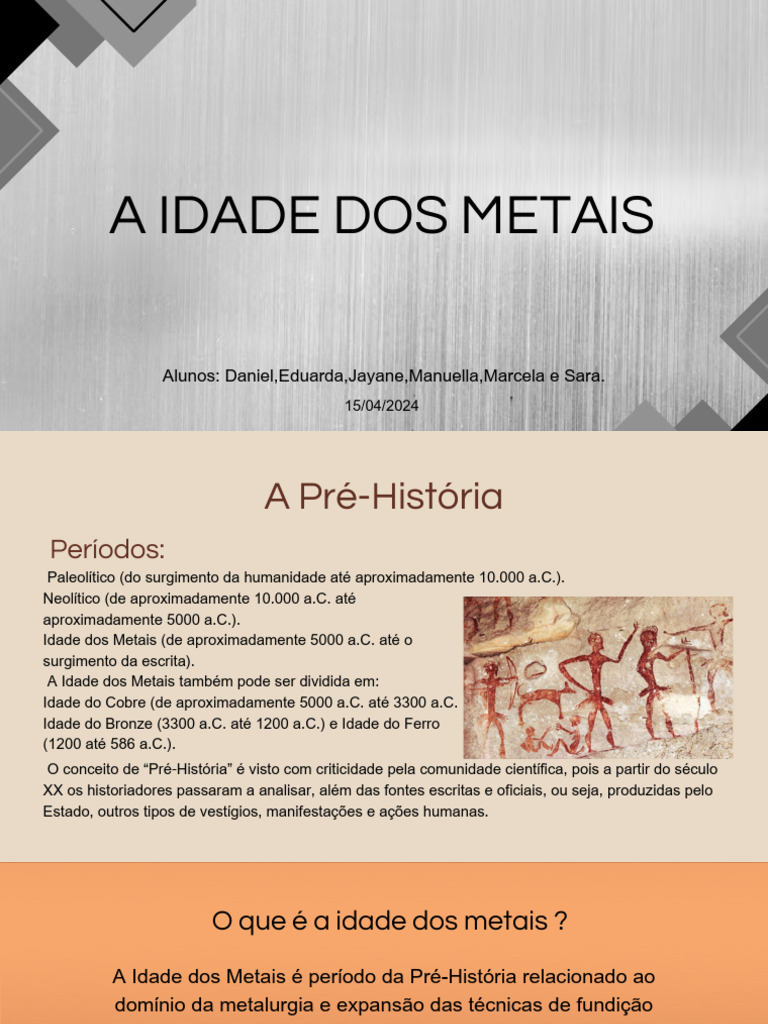Cópia de Cópia de slide idade dos metais .pdf | PDF | Arte Rupestre | Ferro