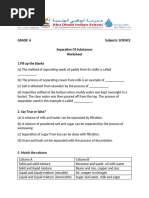 GRADE 6 Separation of Substances Worksheet | PDF
