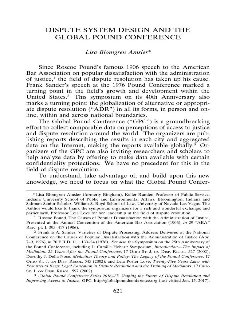 Triagem - Lisa - Dispute System Design | PDF | Arbitration | Mediation