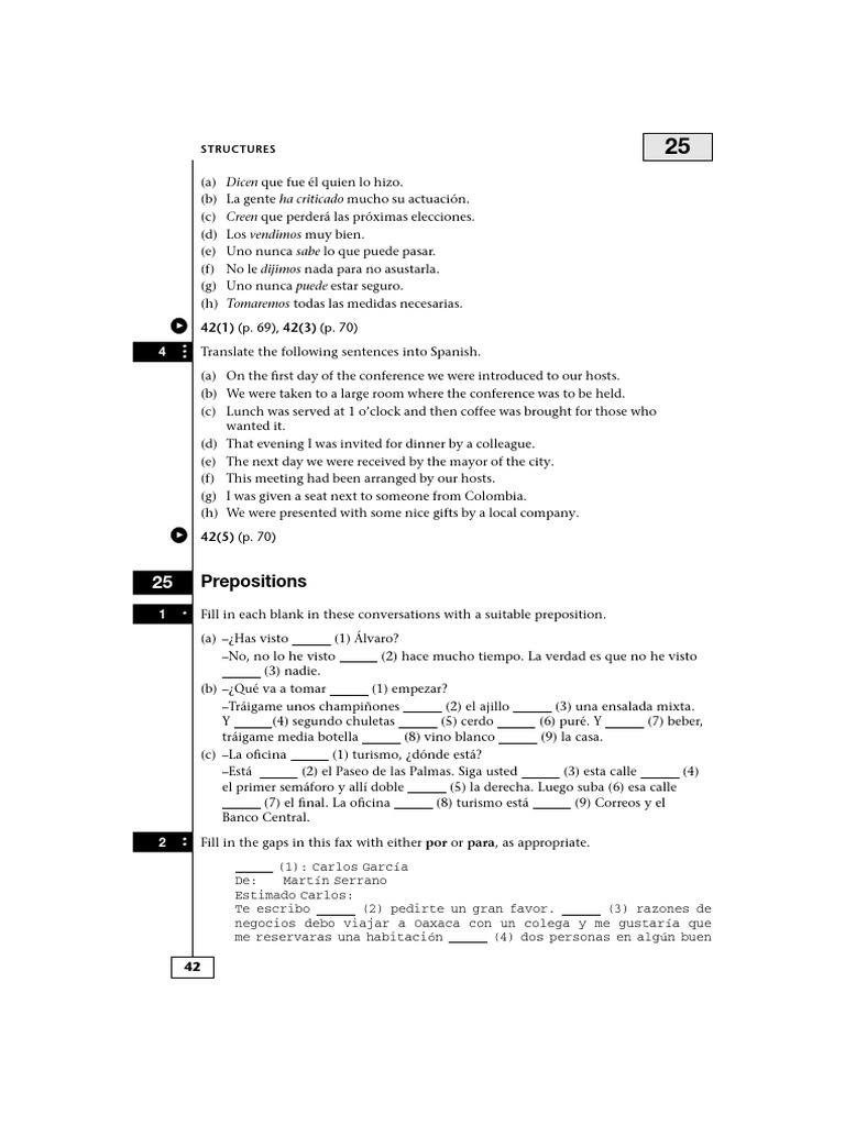 Prepositions Exercises | PDF