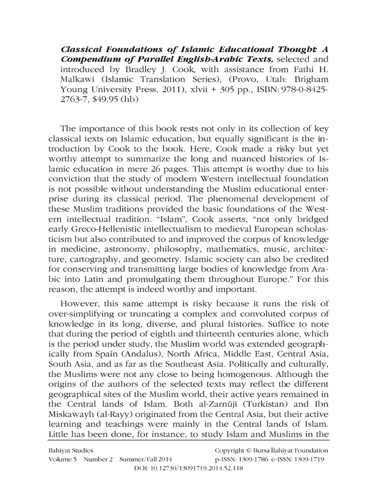 Classical Foundations of Islamic Educati | PDF