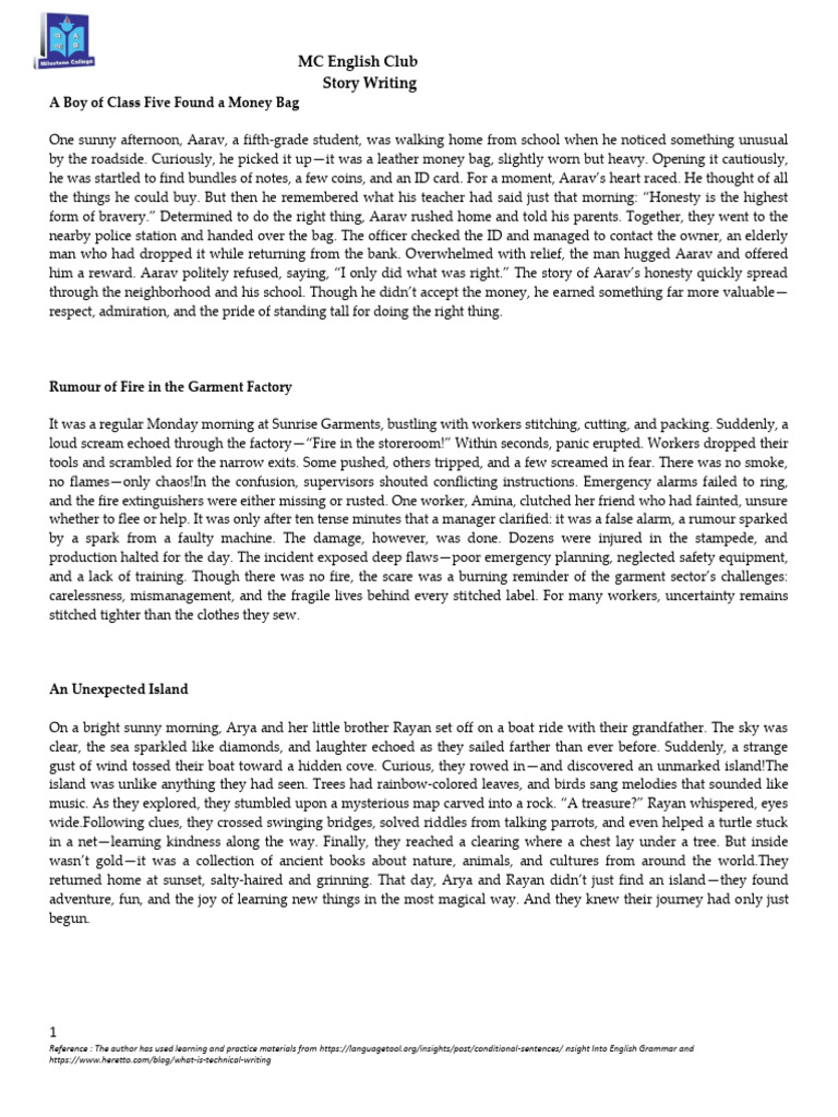 Class 5 Story Writing Worksheets | PDF | Greed | Lion