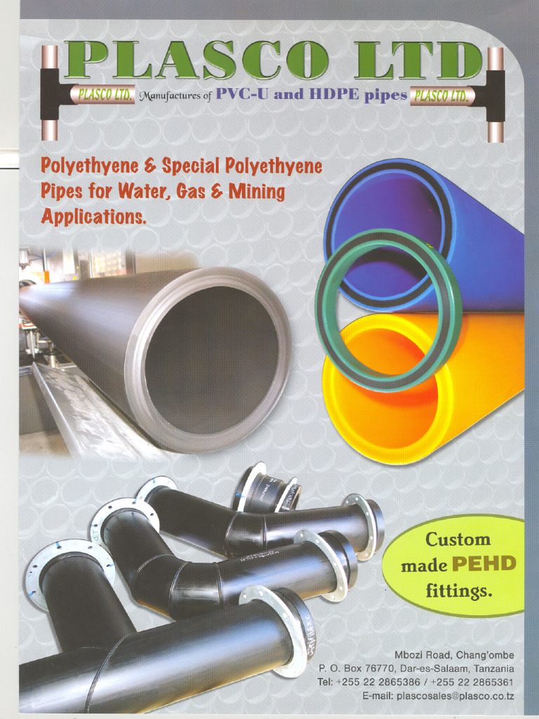 Plasco HDPE Pipe Dimensions Guide | PDF | Gas Technologies | Hydraulic ...