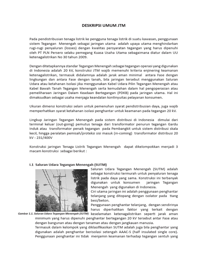 Konstruksi SKUTM untuk Distribusi Listrik | PDF