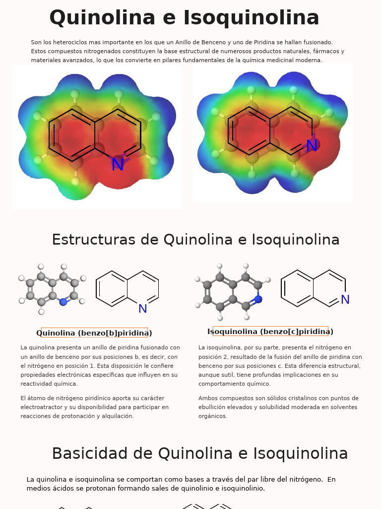 Quinolina e Isoquinolina Estructuras y Sintesis | PDF | Piridina ...