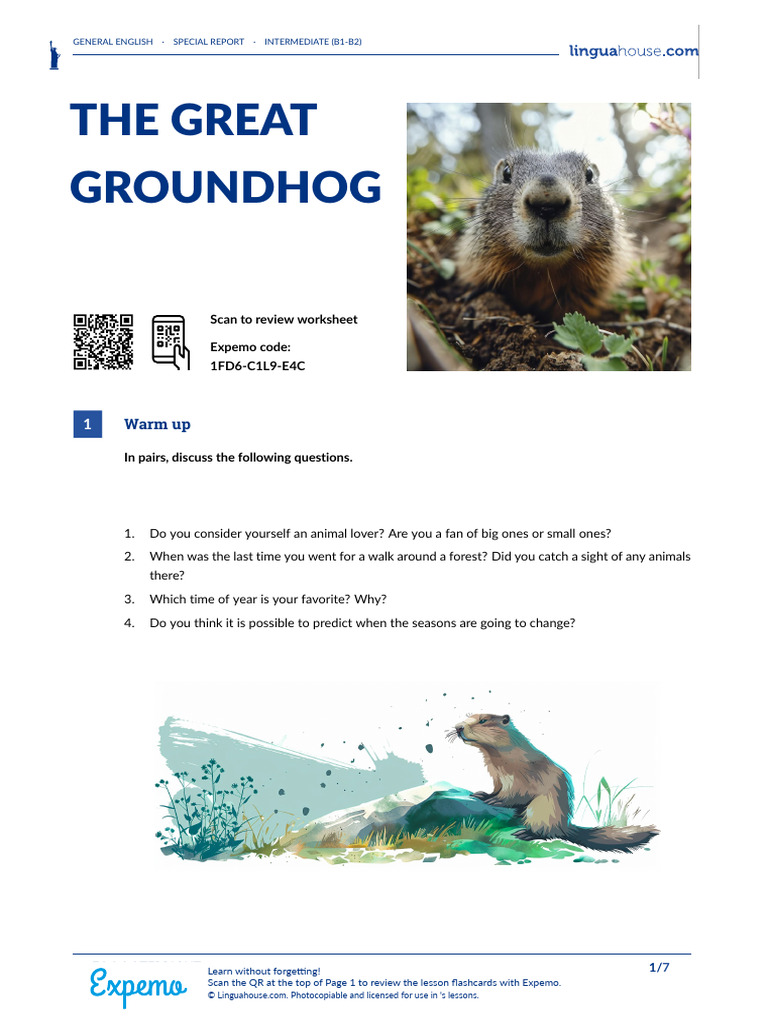 The Great Groundhog American English Student B1 B2 | PDF