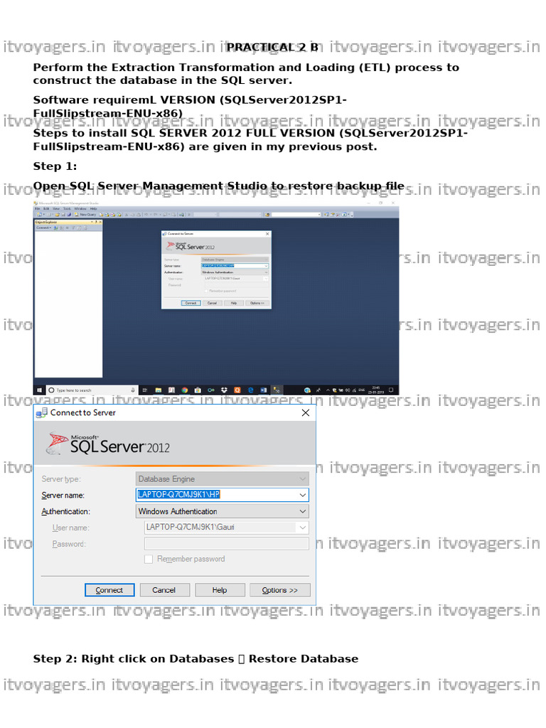 ITVoyagers-BI-PRACTICAL-2-b-ETL-SQL-MU-TYIT | PDF