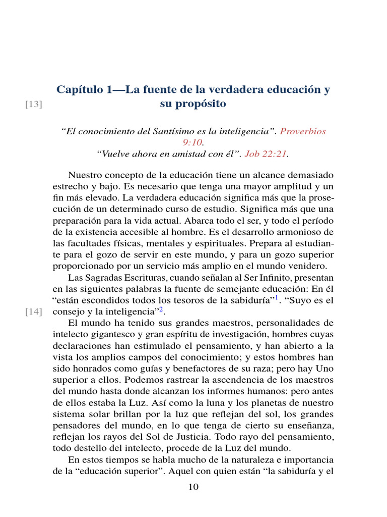 Capitulo 1 Libro La Educación | PDF | Dios | Conocimiento