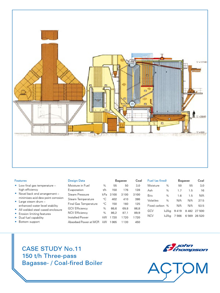 Bagasse-Coal Fired Boiler Case Study | PDF | Boiler | Coal