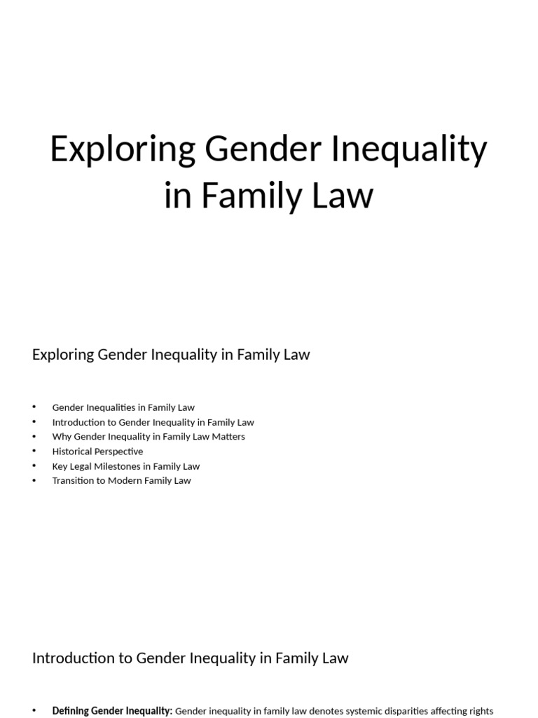 Exploring Gender Inequality in Family Law 2 | PDF | Discrimination ...