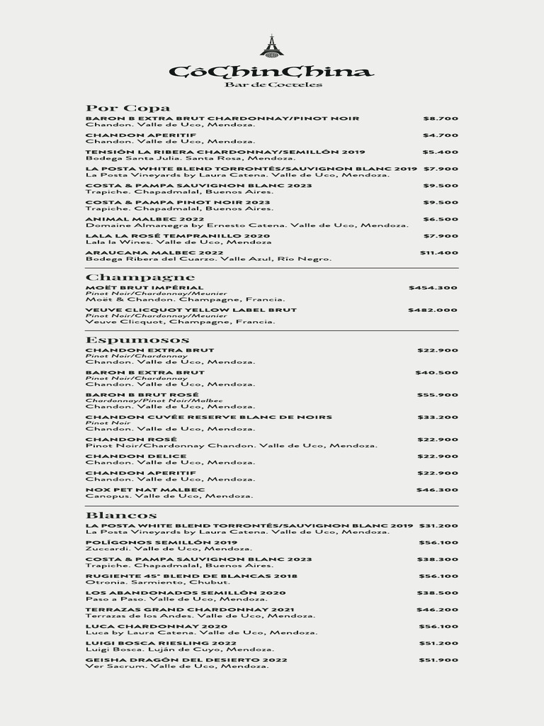 MENU OCT LINKTREE Vinos, Bebidas, Cervezas, Medidas | PDF