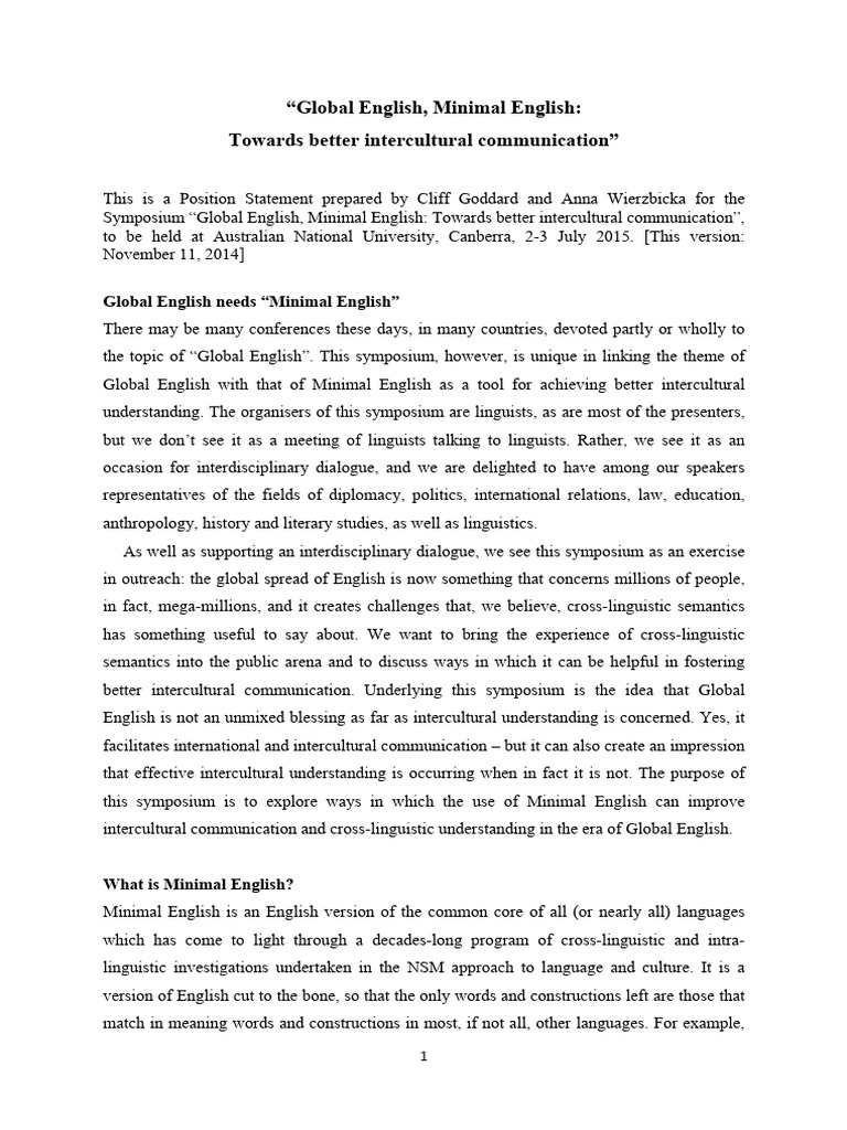 Global English Minimal English | PDF | English Language | Communication