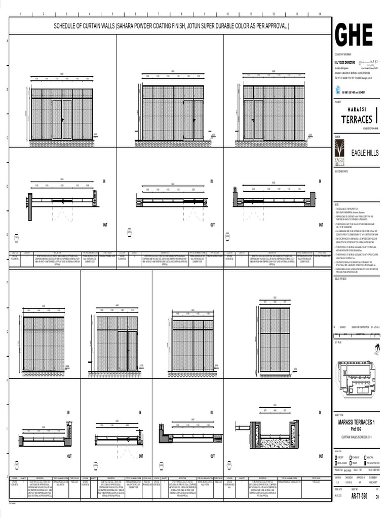 Curtain Walls Schedule for Marassi Terraces | PDF | Door | Building ...