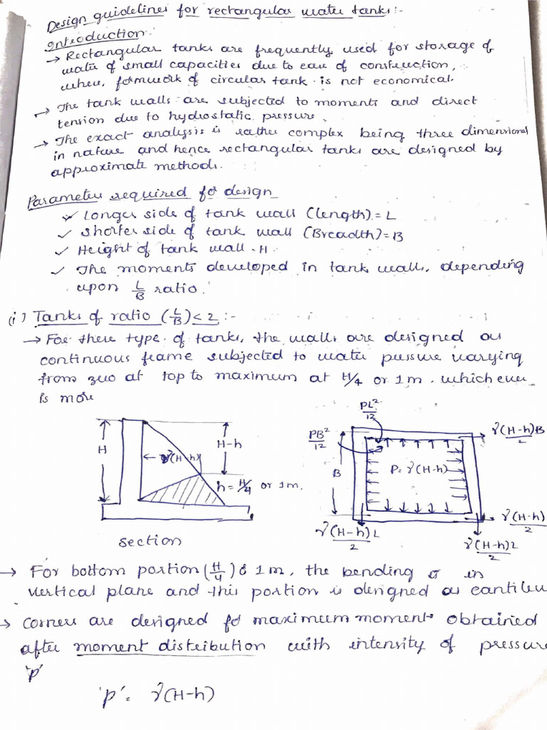 Introduction Rectangular Water Tanks | PDF