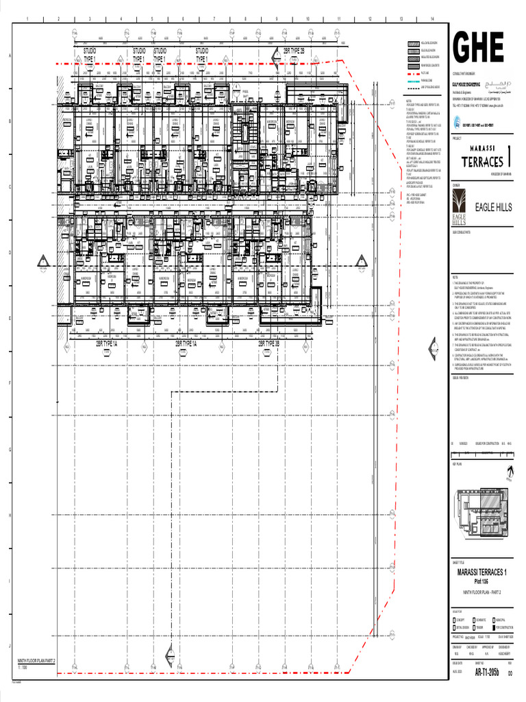 AR-T1-205b-NINTH FLOOR PLAN - PART 2 | PDF | Materials | Architectural Elements